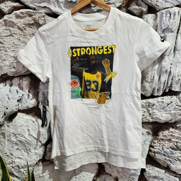 Nike | Shirts & Tops | Nike Lebron Basketball Shirt Girls M 8 Strongest ...